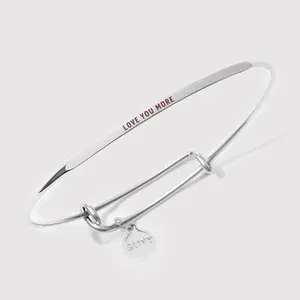 &LIVY Posy Bangle Bracelet Love You More - Silver