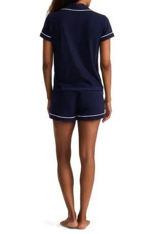 PETITE PLUME Pima Cotton Short Pajamas - Navy