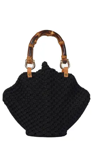 JELAVU Crochet Shell Bag - Black