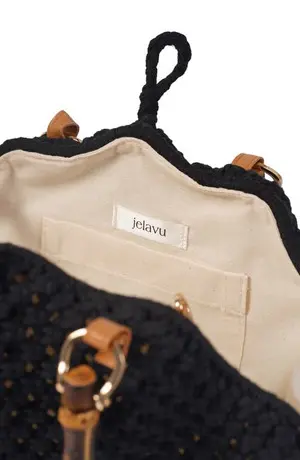 JELAVU Crochet Shell Bag - Black