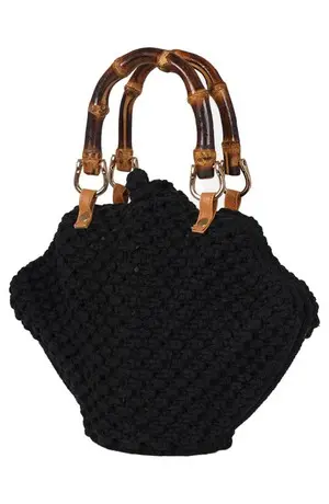 JELAVU Crochet Shell Bag - Black