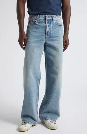 GOLDEN GOOSE Journey Parker Wide Leg Jeans - Blue