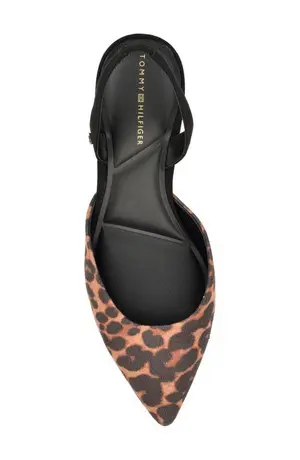 Tommy Hilfiger Pointed Toe Slingback Kitten Heel Pumps - Tan