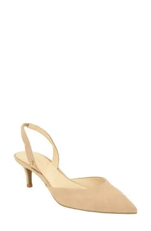 Tommy Hilfiger Pointed Toe Slingback Kitten Heel Pumps - Taupe