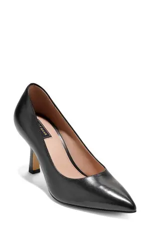 Cole Haan Hansell Pointed Toe Pump - Black Leather