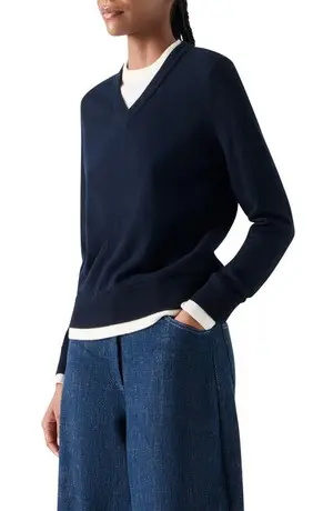 Akris Layered Look Virgin Wool & Cashmere Sweater