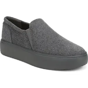 Vionic Ellen Slip-on Platform Sneaker - Dark Grey Wool
