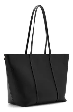 Mango Faux Leather Shopper Bag - Black