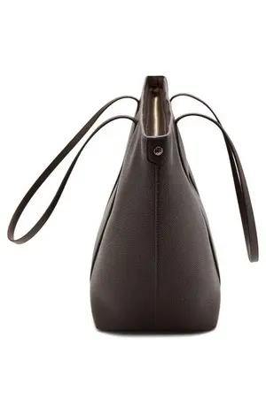 Mango Faux Leather Shopper Bag - Chocolate