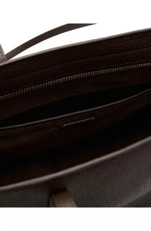 Mango Faux Leather Shopper Bag - Chocolate