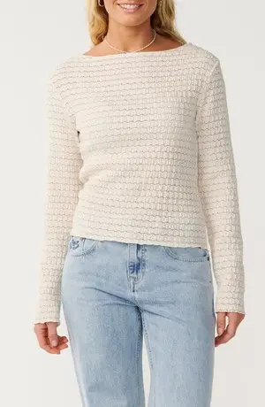 Rip Curl Bossa Nova Texture Long Sleeve Top - Bone