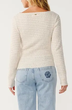Rip Curl Bossa Nova Textured Long Sleeve Top - Bone