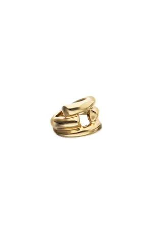 UNODE50 18k -plated Ring With Open Tubes