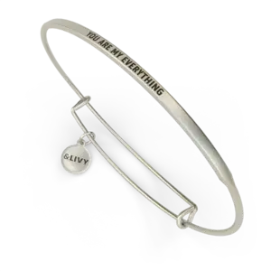 &LIVY Posy Bangle Bracelet Born For Greatness - Silver