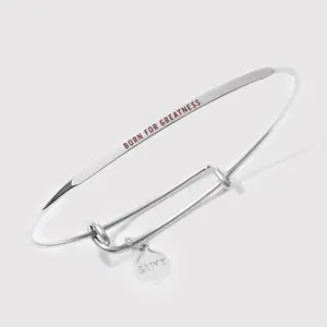 &LIVY Posy Bangle Bracelet Born For Greatness - Silver