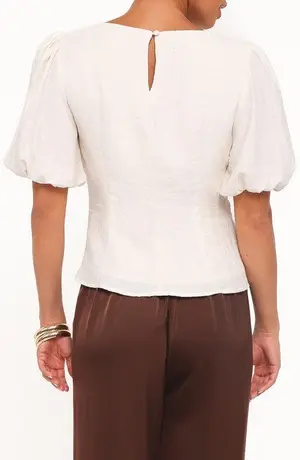 PETAL & PUP Laurel Puff Sleeve Ruched Top