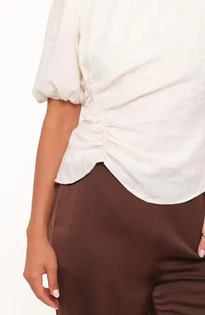 PETAL & PUP Laurel Puff Sleeve Ruched Top