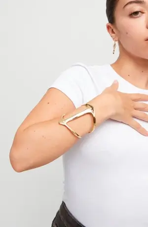 UNODE50 18k -plated Rigid Bracelet With Manta Ray Structure