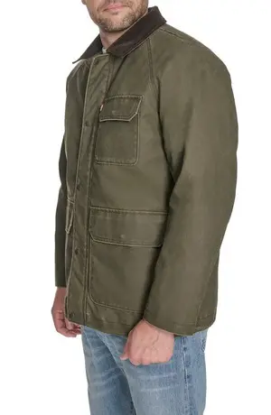 LEVI'S Barn Jacket With Corduroy Collar - Olive