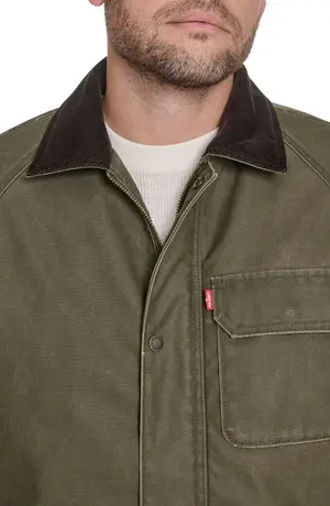 LEVI'S Barn Jacket With Corduroy Collar - Olive