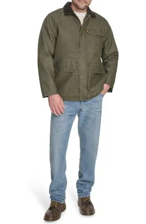 LEVI'S Barn Jacket With Corduroy Collar - Olive