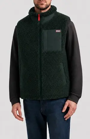 Hunter Noah Faux Shearling Vest Scarab