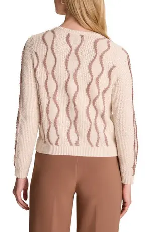 NIC+ZOE Textured Wave Cotton Blend Cardigan