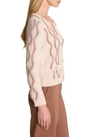 NIC+ZOE Textured Wave Cotton Blend Cardigan