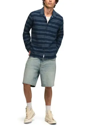 Lucky Brand Stripe Long Sleeve Camp Shirt