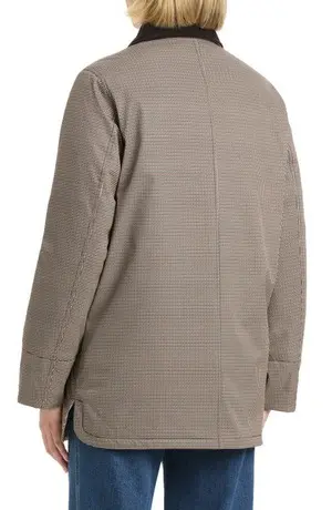 Vince Camuto Water Resistant Barn Jacket - Brown Mini Houndstooth