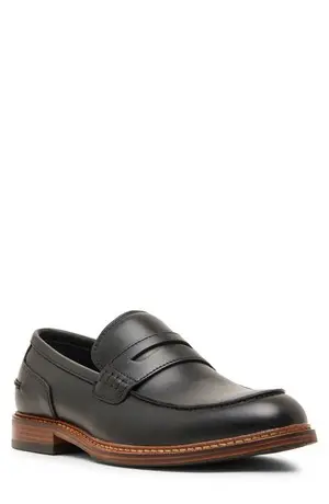 Steve Madden Eastin Leather Penny Loafer Black