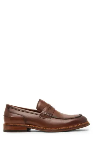 Steve Madden Eastin Leather Penny Loafer - Cognac