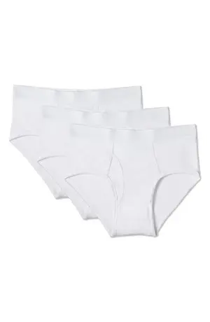 MEMOI Assorted 3-pack Cool Stretch Cotton Briefs - White