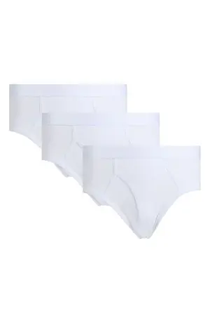 MEMOI Assorted 3-pack Cool Stretch Cotton Briefs - White