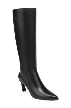 Naturalizer Edina Pointed Toe Knee High Boot Black Leather