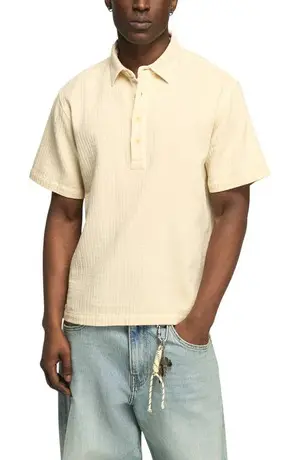 Lucky Brand Short Sleeve Popover Shirt Angora