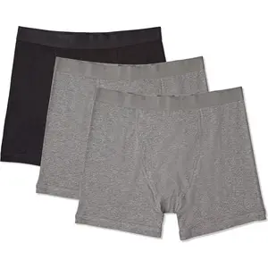 MEMOI Assorted 3-pack Cool Stretch Cotton Boxer Briefs - Black-gray-gray