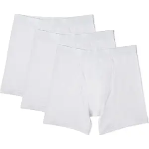MEMOI Assorted 3-pack Cool Stretch Cotton Boxer Briefs - White