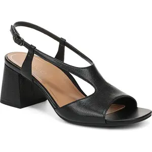 Vionic Raquel Block Heel Sandal - Black Leather