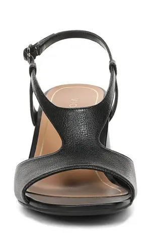 Vionic Raquel Block Heel Sandal - Black Leather