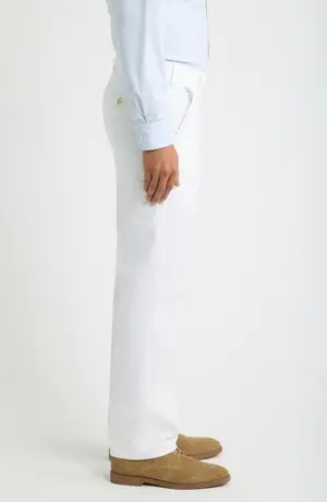 Berle Flat Front Stripe Cotton Seersucker Pants