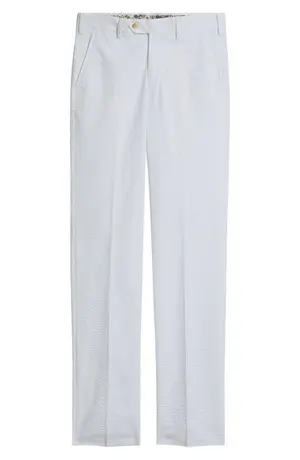 Berle Flat Front Stripe Cotton Seersucker Pants