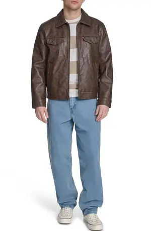 LEVI'S Faux Leather Trucker Jacket