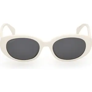 Max Mara 54mm Oval Sunglasses - Ivory/smoke