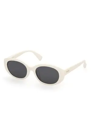 Max Mara 54mm Oval Sunglasses - Ivory/smoke