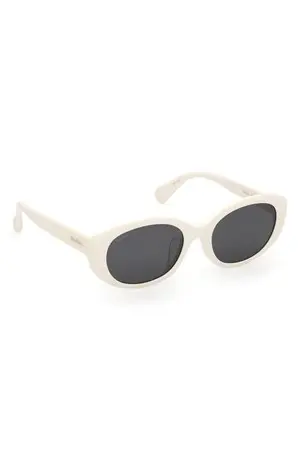 Max Mara 54mm Oval Sunglasses - Ivory/smoke