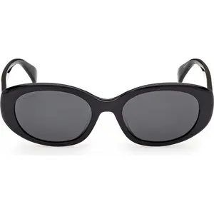 Max Mara 54mm Oval Sunglasses - Shiny Black/smoke