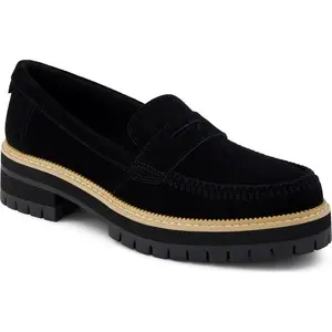 Toms Cara Platform Penny Loafer - Black
