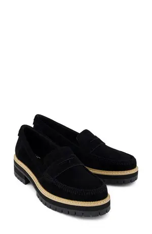 Toms Cara Platform Penny Loafer - Black