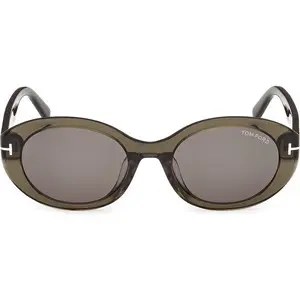 TOM FORD 54mm Oval Sunglasses - Transparent Green
